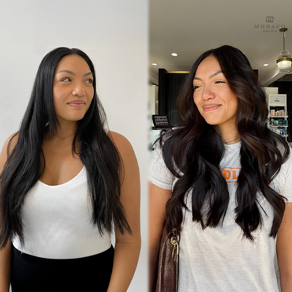 brunette highlights monaco salon